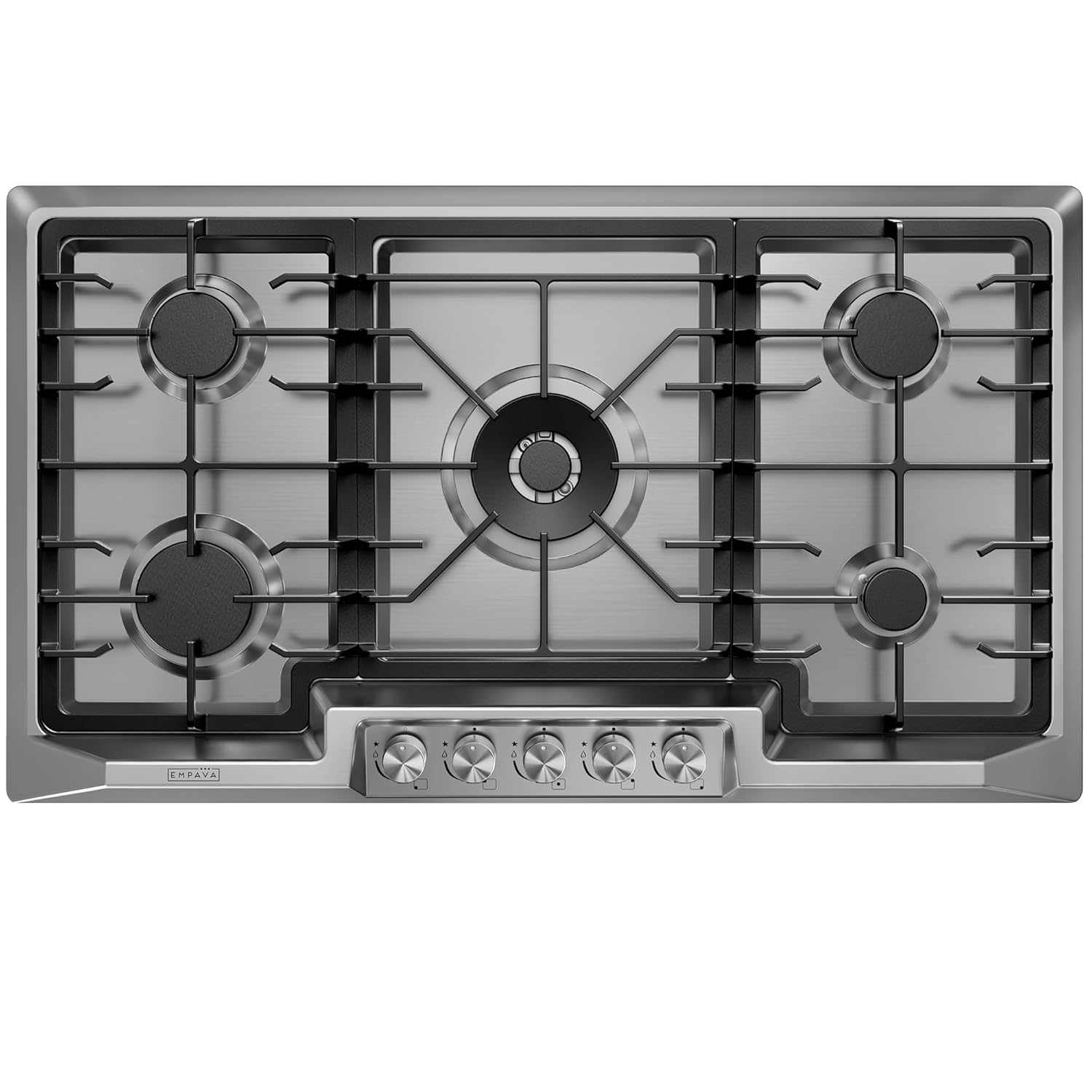 Empava 36″ Recessed Gas Stove Cooktop with 5 Italy SABAF Sealed Burner ...