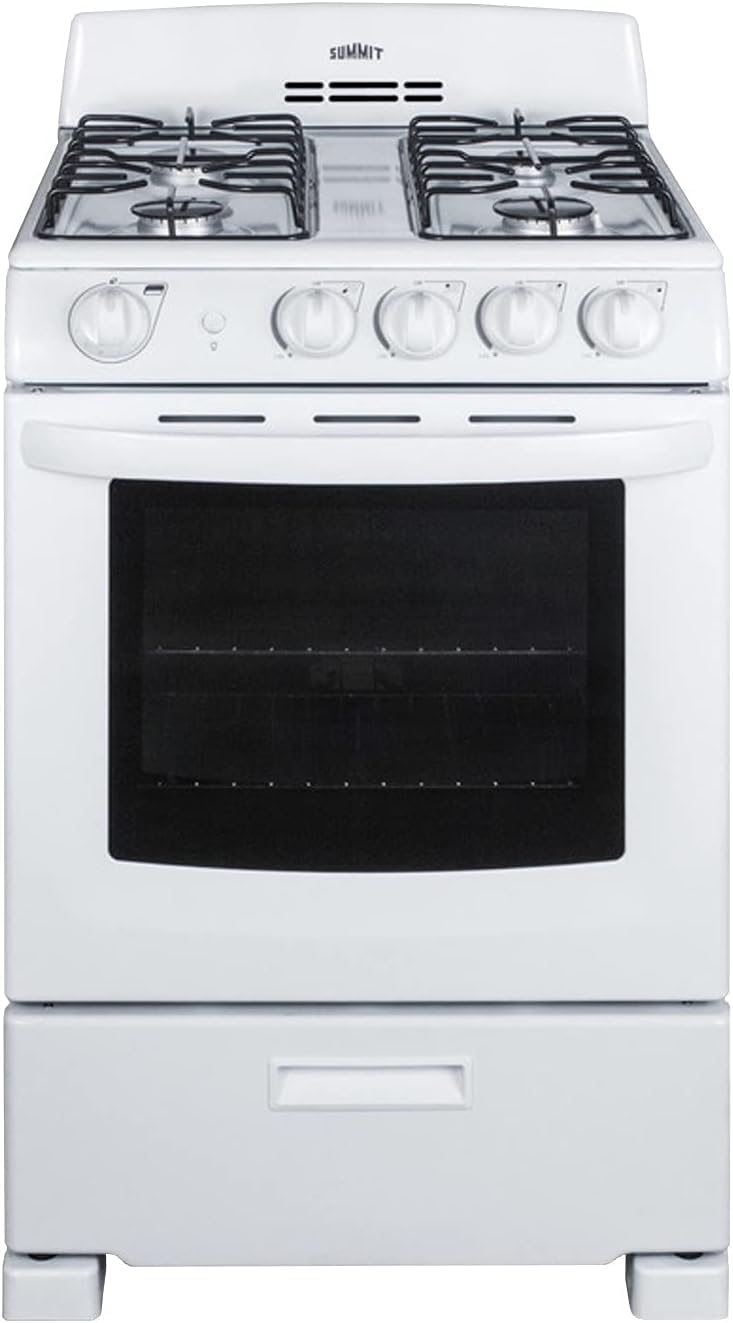 Summit 24″ Gas Range, 2.9 cu. ft. Oven, 4 Burners, White- RG244WS – S K ...