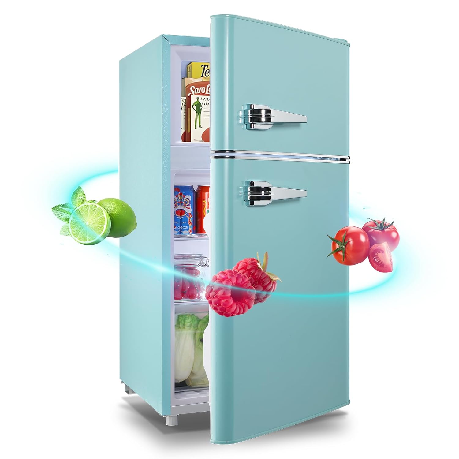 WANAI Mini Fridge 3.5 Cu.Ft Small Refrigerator Compact Fridge with ...