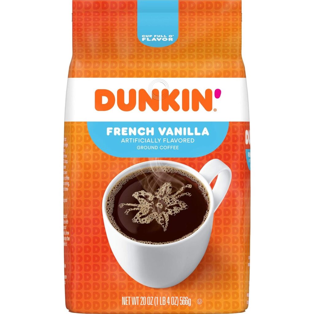 Dunkin’ French Vanilla Flavored Ground Coffee, 20 Ounces (Pack of 6 ...
